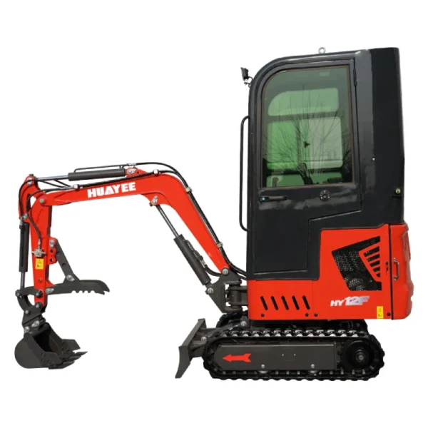 Mini Excavator HUAYEE HY12F with Pilot Controls & Cab, 13.5 hp B&S ...