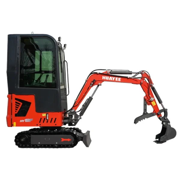 Mini Excavator HUAYEE HY12F with Pilot Controls & Cab, 13.5 hp B&S ...